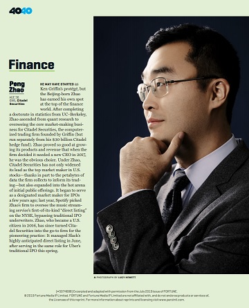 Peng Zhao Named to Fortune Magazine’s 40 Under 40 List - Citadel Securities